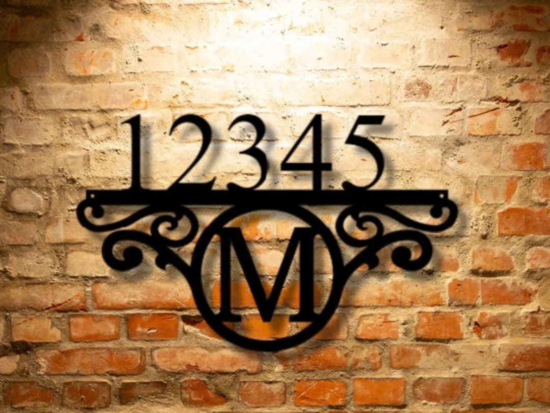 HOUSE NUMBER SIGN Monogram Wall Art Initial Monogram Wall Art Custom ...