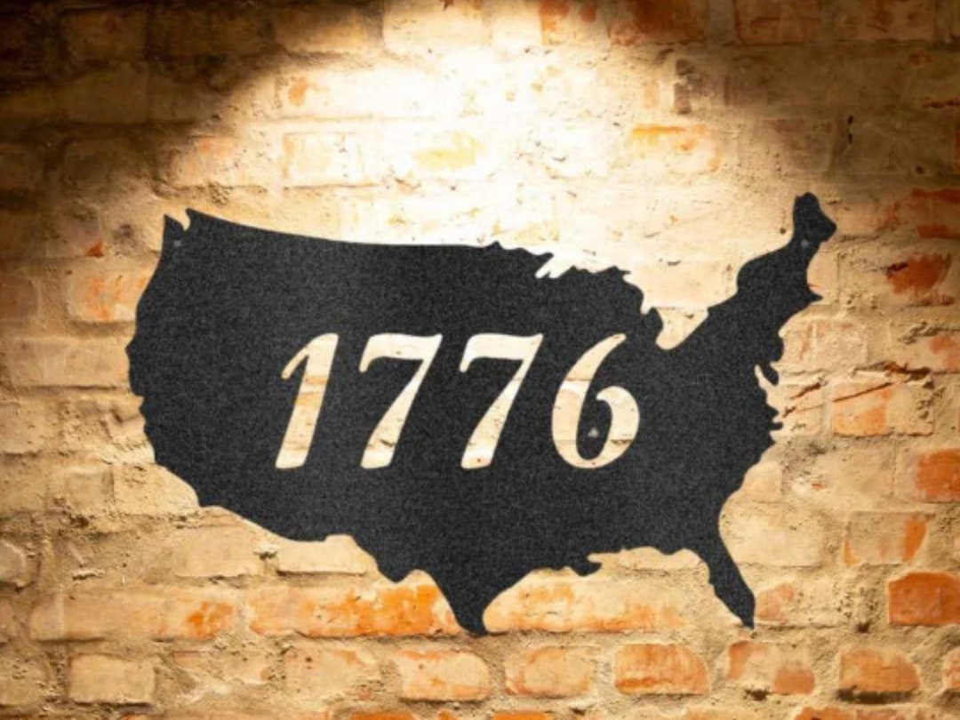 1776 USA MAP SIGN Monogram Steel Sign United States of America Map ...