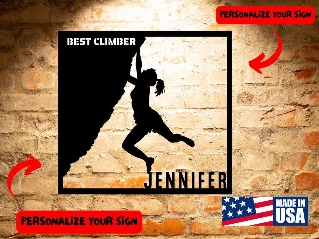 Personalized Climber Name Sign: Metal Wall Art Decor - Etsy
