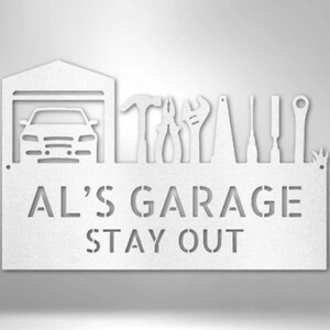 CUSTOM GARAGE TOOLS Sign Monogram Steel Sign Personalize Master of the ...