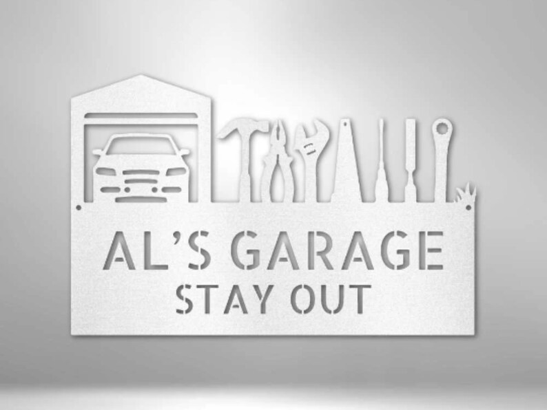 CUSTOM GARAGE TOOLS Sign Monogram Steel Sign Personalize - Etsy