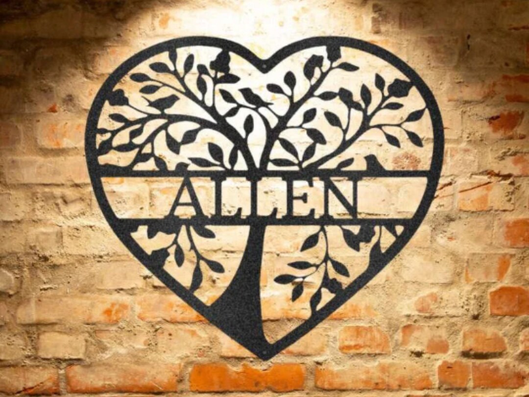 TREE OF LIFE Sign Monogram Wall Art Loving Family Tree Monogram Steel ...