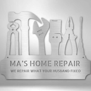 CUSTOM TOOLS SIGN Monogram Steel Sign Personalized Tool Time Monogram ...