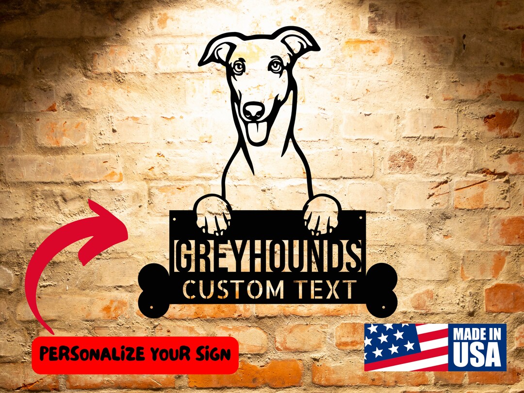 Custom GREYHOUNDS Dog Wall Art, Handcrafted Metal Decor, Unique Tribute ...