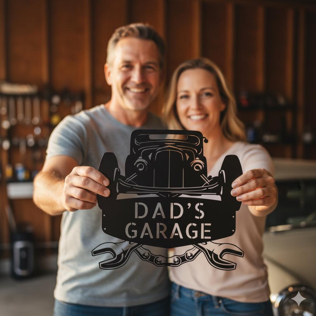 Personalized Hot Rod Garage Metal Sign – Custom Name Car Workshop Wall ...