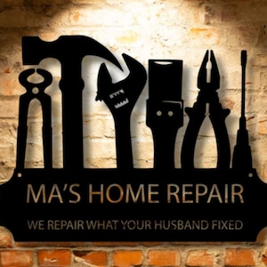 CUSTOM TOOLS SIGN Monogram Steel Sign Personalized Tool Time Monogram ...