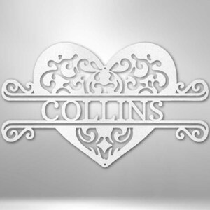 CUSTOM HEART SIGN Monogram Steel Sign Wedding Gift Personalized Fancy ...