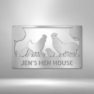 Personalized Hen House Monogram Steel Sign Custom Chicken Home Wall Art ...