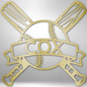 CUSTOM BASEBALL BAT Sign Monogram Steel Sign Personalized Baseball Bat ...