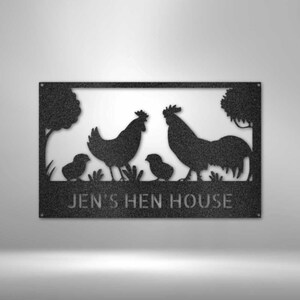 Personalized Hen House Monogram Steel Sign Custom Chicken Home Wall Art ...