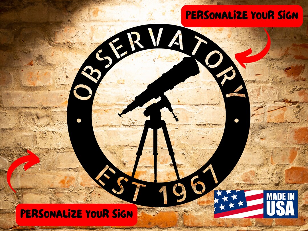Personalized Observatory Sign: Monogram Steel Astronomy Wall Decor - Etsy