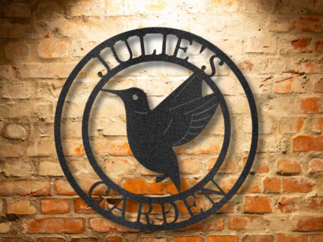 Personalized Hummingbird Monogram: Laser Cut Steel Wall Art - Etsy
