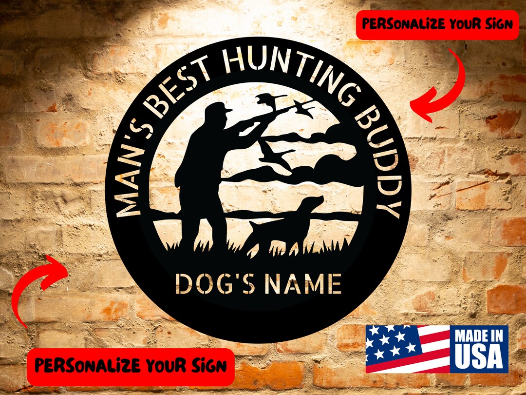 DOG HUNTER SIGN Steel Monogram Wall Art, Personalized Dog Hunter Name ...