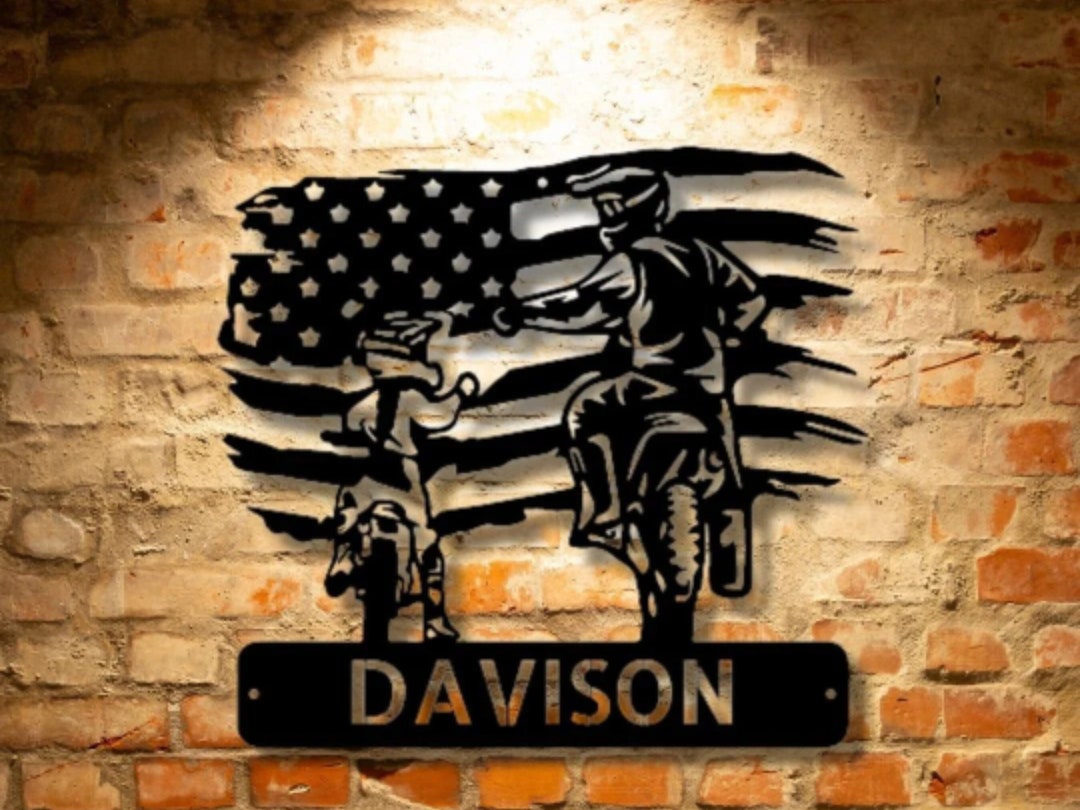 BIKER NAME SIGN Monogram Steel Sign American Motocross Family Monogram ...