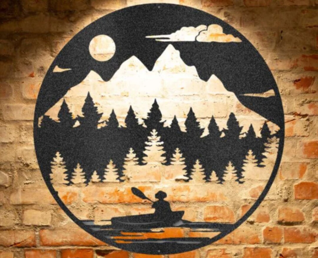 CANOE SCENE SIGN Monogram Steel Sign Canoe the Wild Monogram Wall Art ...