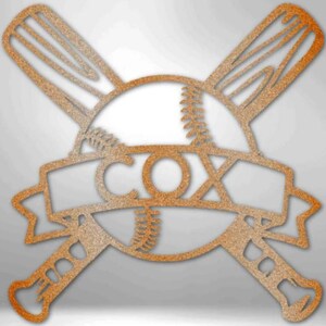 CUSTOM BASEBALL BAT Sign Monogram Steel Sign Personalized Baseball Bat ...