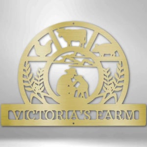 PERSONALIZED FARM SIGN Monogram Wall Art Customized Name Owner Farm ...