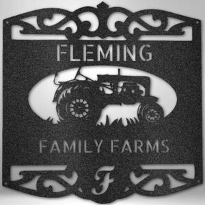 Farm Life Name Sign Monogram Steel Sign Farm House Wall Art Décor ...