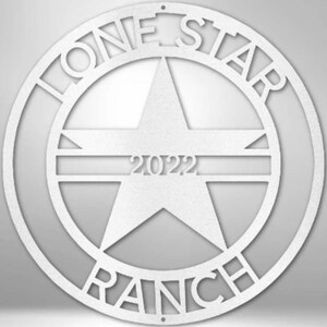 Texas Star Sign Custom Texas Star Wall Sign Established Monogram Steel ...