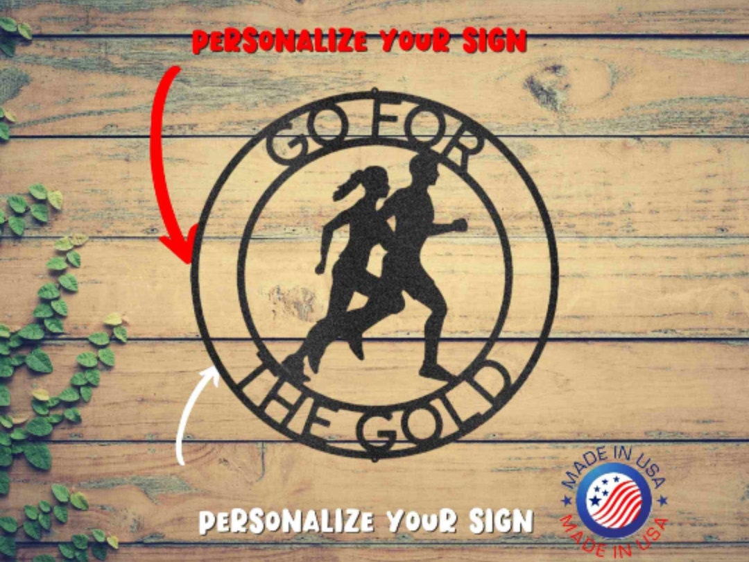 CROSS COUNTRY SIGN Monogram Steel Sign Custom Country Running Monogram ...