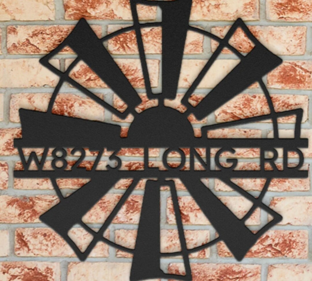 CUSTOM WINDMILL SIGN Monogram Steel Sign Housewarming Gift Customized ...