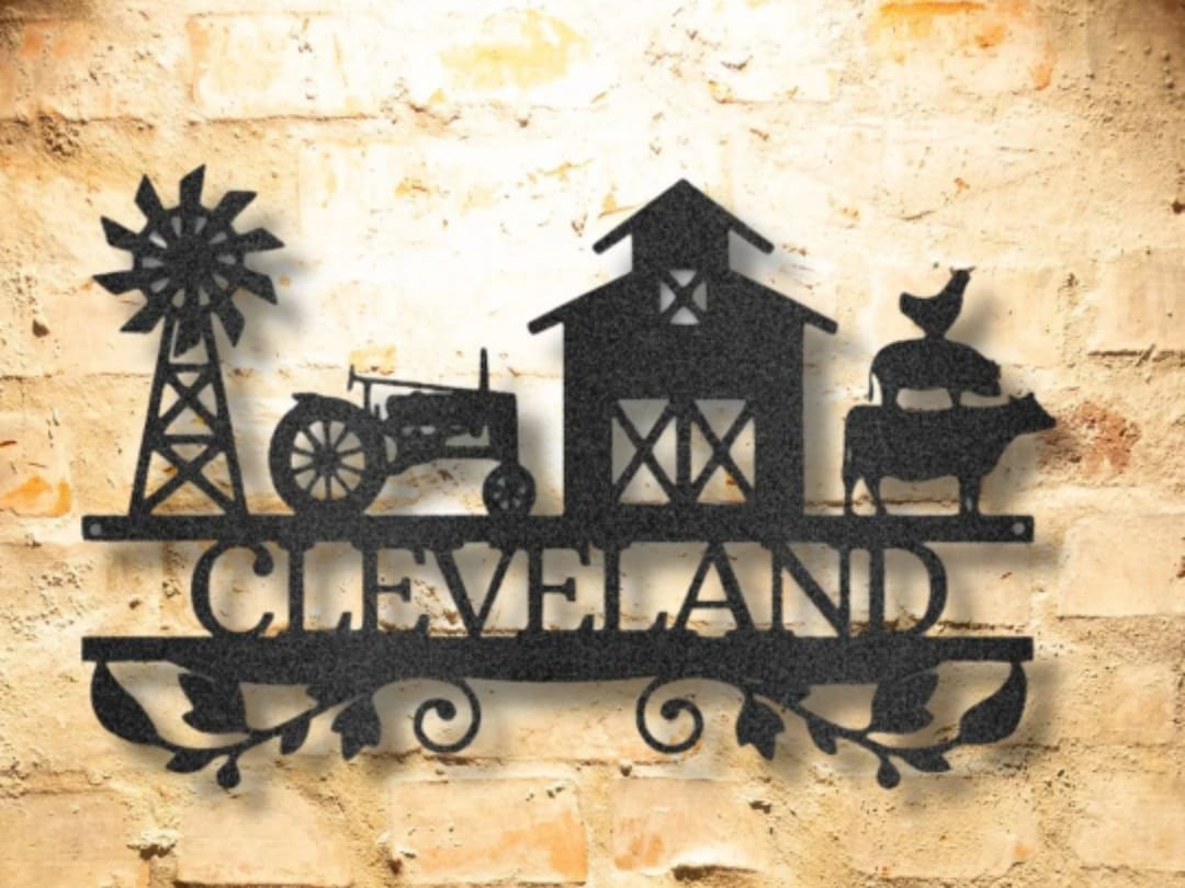 CUSTOM FARM SIGN Monogram Steel Sign Customize Farm Monogram Wall Art ...