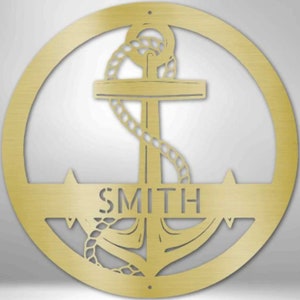 ANCHOR NAME SIGN Monogram Steel Sign Personalized Anchor Name Monogram ...