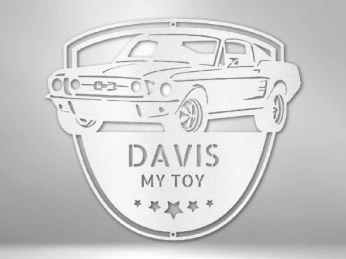 Classic Car Sign Mustang Monogram Custom Garage Steel Sign - Etsy