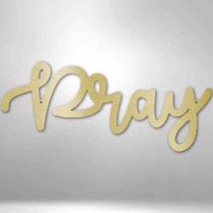 PRAY SCRIPT SIGN Monogram Wall Art Confirmation Gift Religious Wall ...