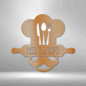 CUSTOM CHEF MONOGRAM Wall Art, Personalized Kitchen Home Wall Decor ...