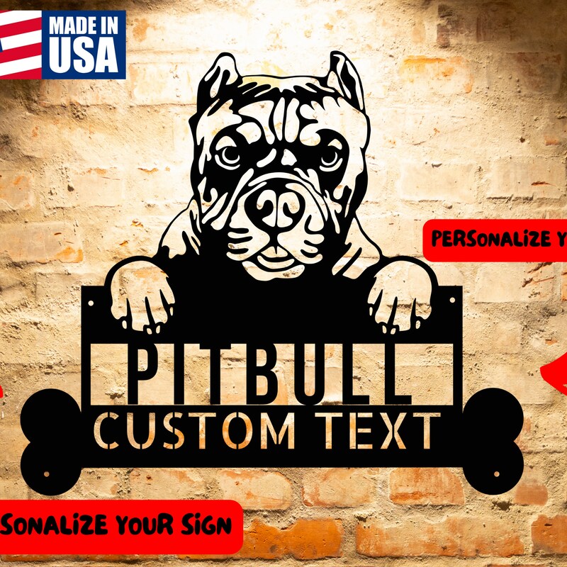 Pitbull Sign - Etsy