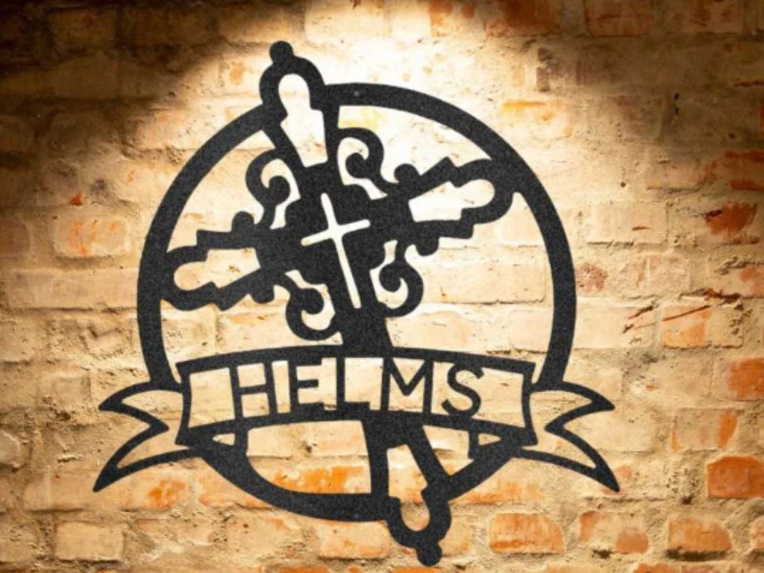 Personalized Catholic Cross Sign: Monogram Steel Wall Art - Etsy