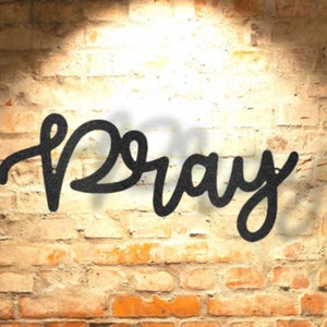 PRAY SCRIPT SIGN Monogram Wall Art Confirmation Gift Religious Wall ...