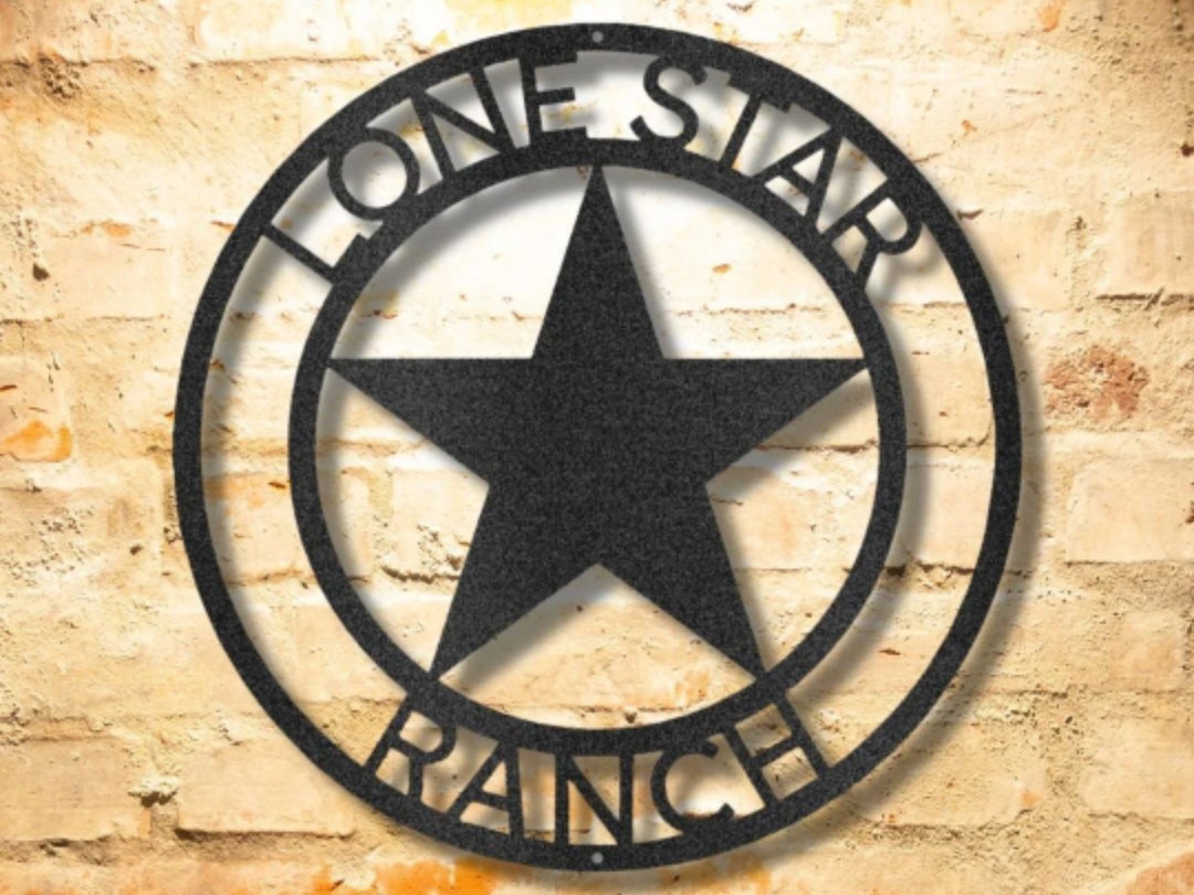 Personalized Texas Star Steel Sign: Monogram Wall Art Decor - Etsy