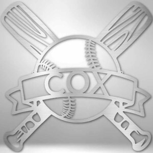 CUSTOM BASEBALL BAT Sign Monogram Steel Sign Personalized Baseball Bat ...