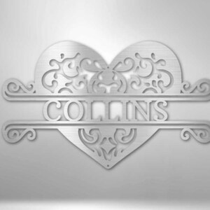 CUSTOM HEART SIGN Monogram Steel Sign Wedding Gift Personalized Fancy ...
