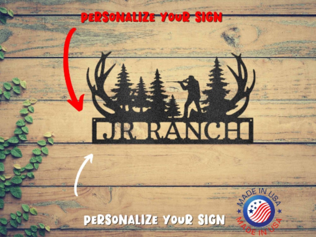 CUSTOM SNIPER SIGN Monogram Steel Sign Hunter Gift Personalize Sniper ...