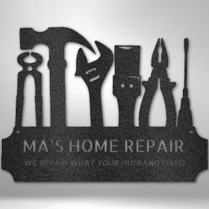 CUSTOM TOOLS SIGN Monogram Steel Sign Personalized Tool Time Monogram ...