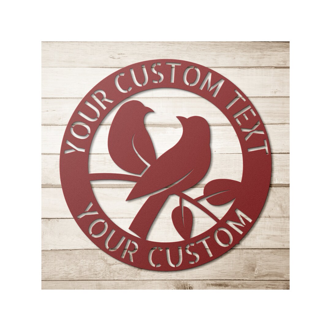 LOVE BIRDS SIGN Monogram Wall Art, Birds on A Branch Welcome Sign ...