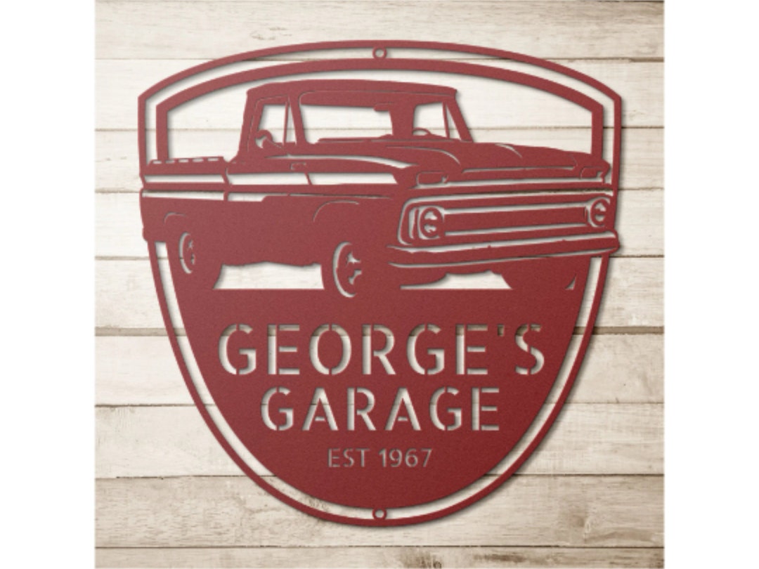 CUSTOMIZE CAR GARAGE Sign Monogram Steel Sign Personalize Garage Wall ...