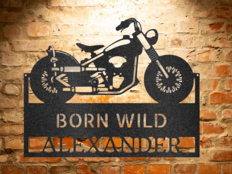 CUSTOM MOTORCYCLE SIGN Garage Steel Sign Monogram Wall Art - Etsy