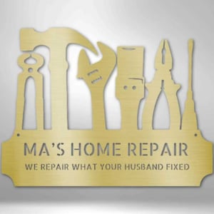 CUSTOM TOOLS SIGN Monogram Steel Sign Personalized Tool Time Monogram ...