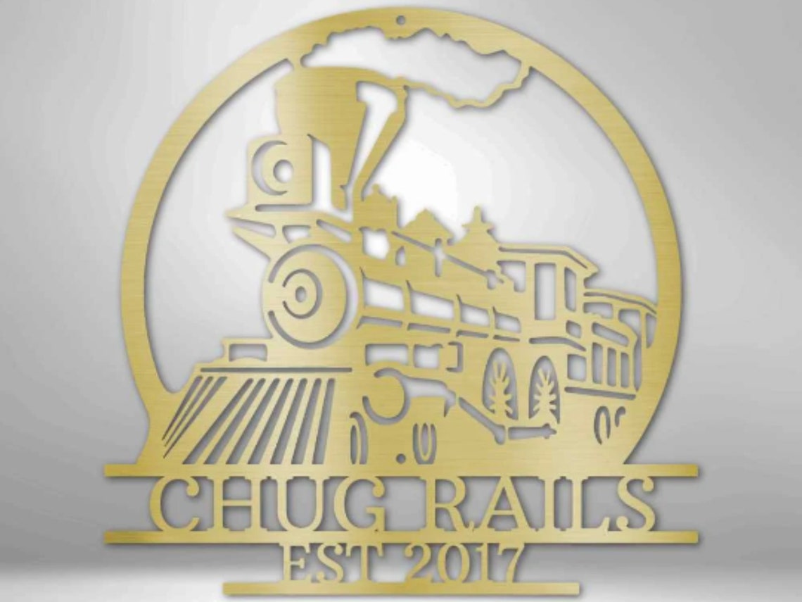 TRAIN NAME SIGN Monogram Steel Sign Customized Old Fashion - Etsy