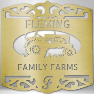 Farm Life Name Sign Monogram Steel Sign Farm House Wall Art Décor ...