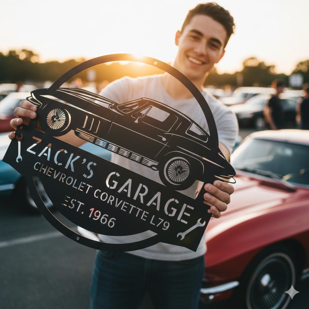 1966 Corvette L79 Garage Sign – Personalized Metal Car Wall Art for ...
