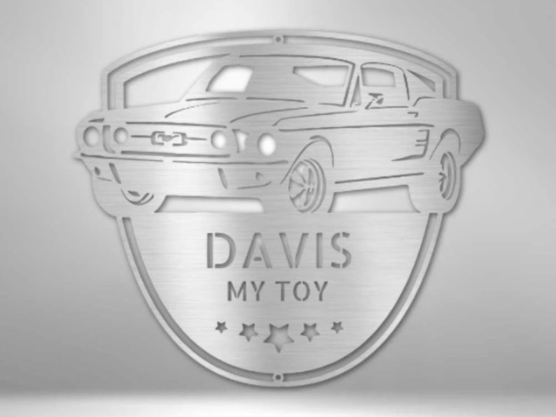 Classic Car Sign Mustang Monogram Custom Garage Steel Sign - Etsy