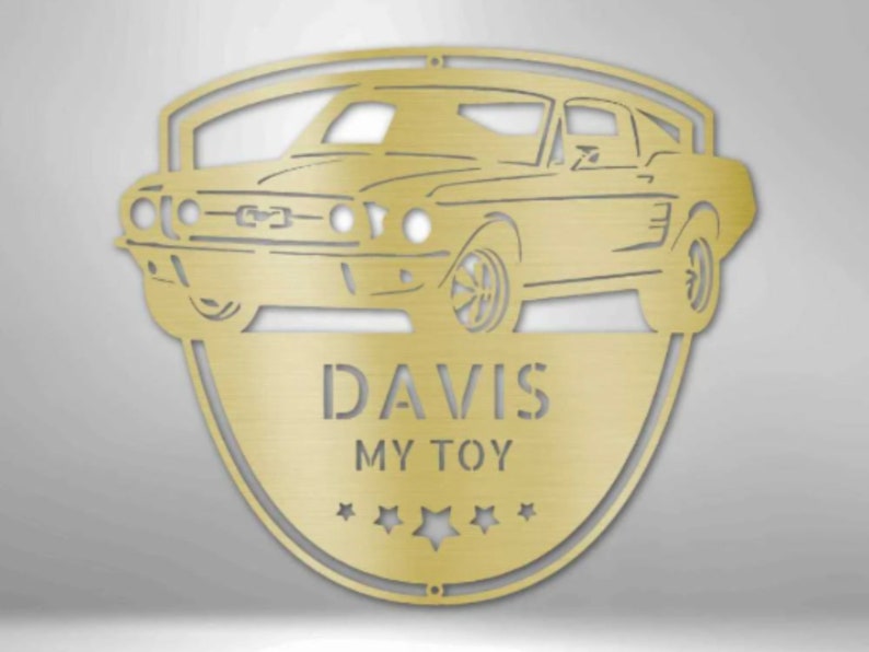 Classic Car Sign Mustang Monogram Custom Garage Steel Sign - Etsy