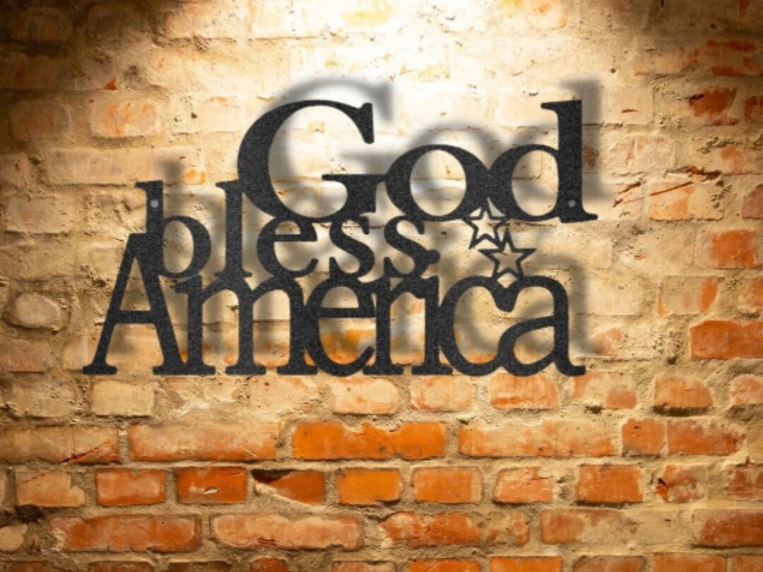 GOD BLESS AMERICA Sign Monogram Wall Art Patriotic Home Decor ...