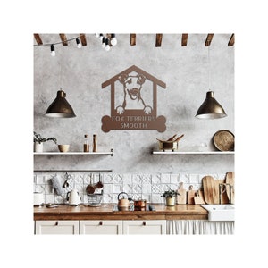 Customized Smooth Fox Terriers Sign, Personalized Dog Wall Art Home ...