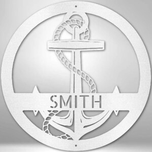 ANCHOR NAME SIGN Monogram Steel Sign Personalized Anchor Name Monogram ...